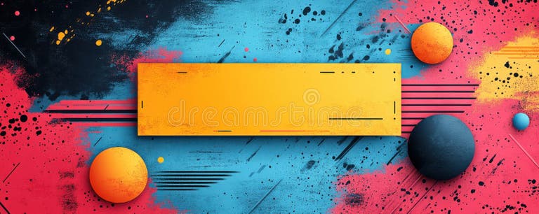 Vibrant Abstract Background with a Yellow Rectangular Label and ...