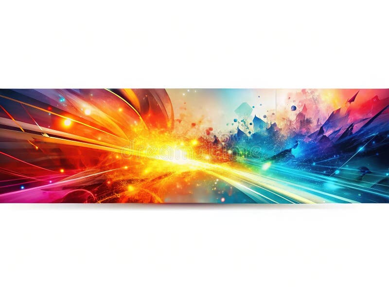 Dynamic Abstract Business Banner Modern Colorful Horizontal Design for ...