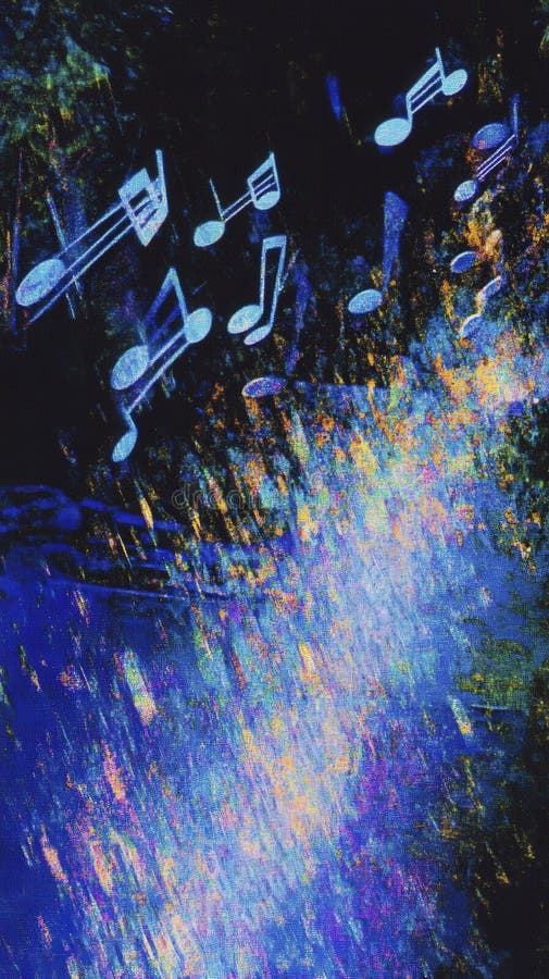 Vibrant Abstract Blend of Music Notes and Colors Stock Illustration ...