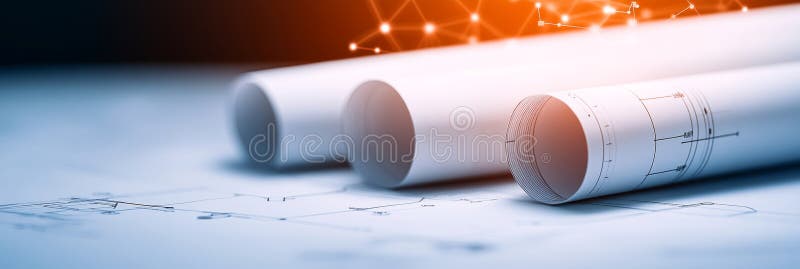 Vibrant Abstract Blueprints and Construction Plans Blurred for Creative ...