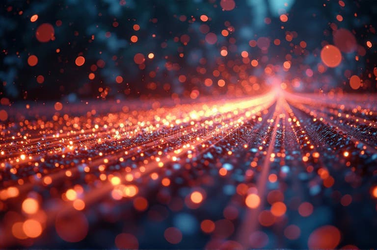 Vibrant Abstract Bokeh Lights on a Pathway at Night Stock Photo - Image ...