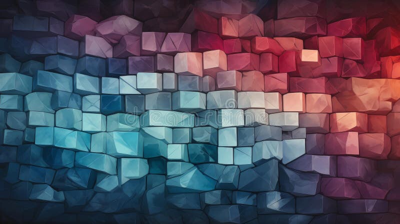 Vibrant Abstract Brick Wall Design with Flat Texture, Geometric ...