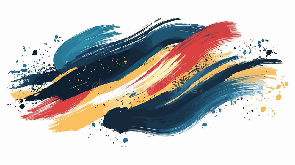 Vibrant Abstract Brush Vector Illustration Isolated on White Background ...