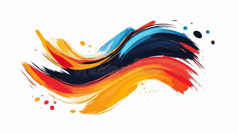 Vibrant Abstract Brush Vector Illustration Isolated on White Background ...
