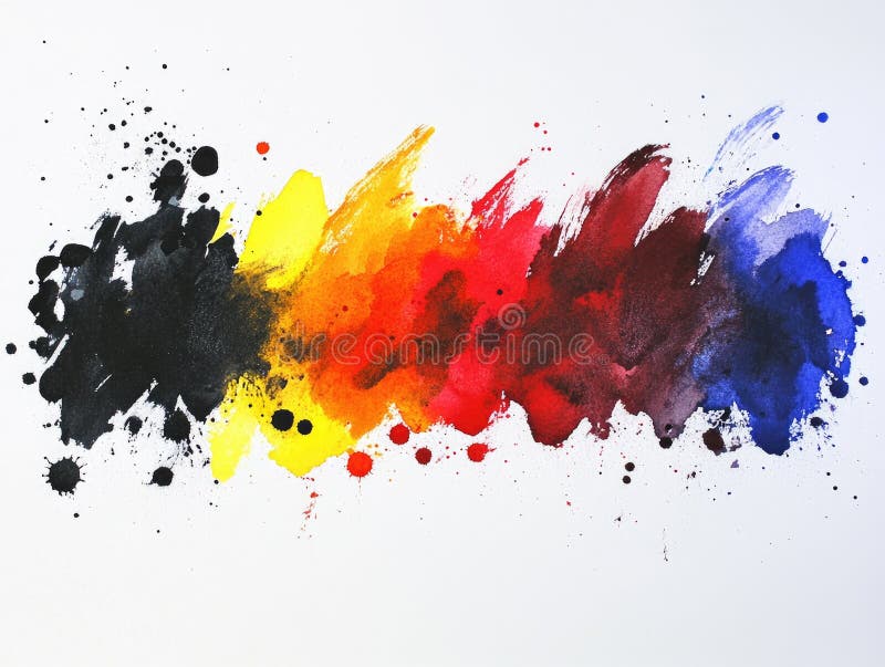 Vibrant Abstract Brushstroke Art on White Background for Modern Design ...