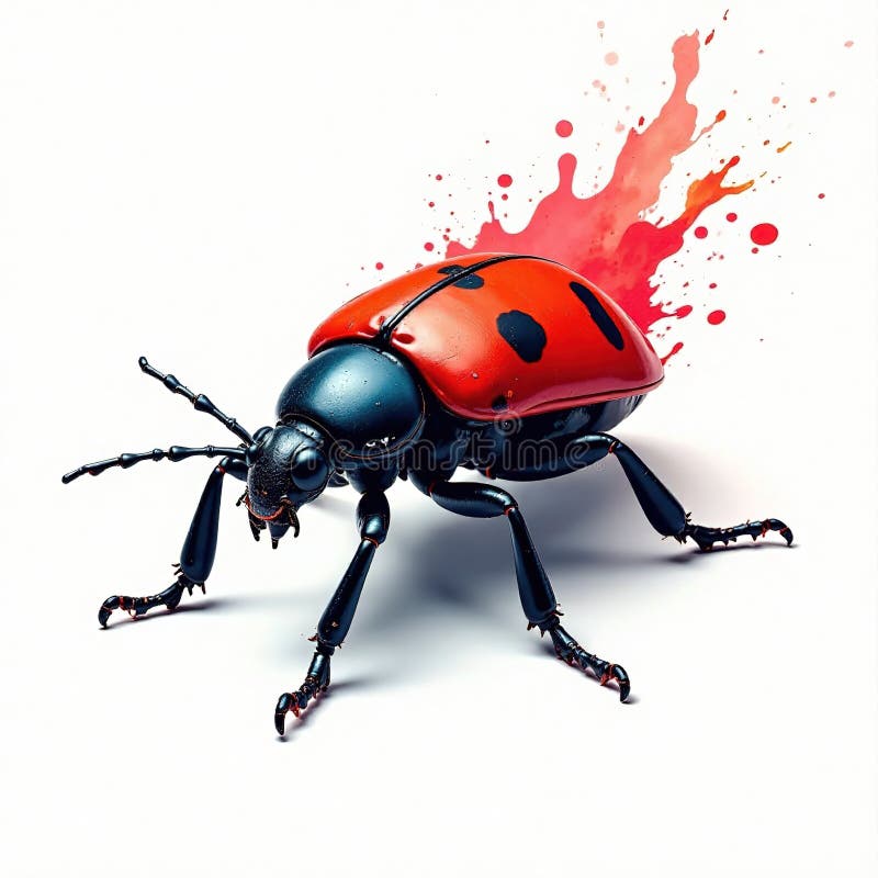 Vibrant Abstract Bug Illustration a Bold Paint Smear Design with ...