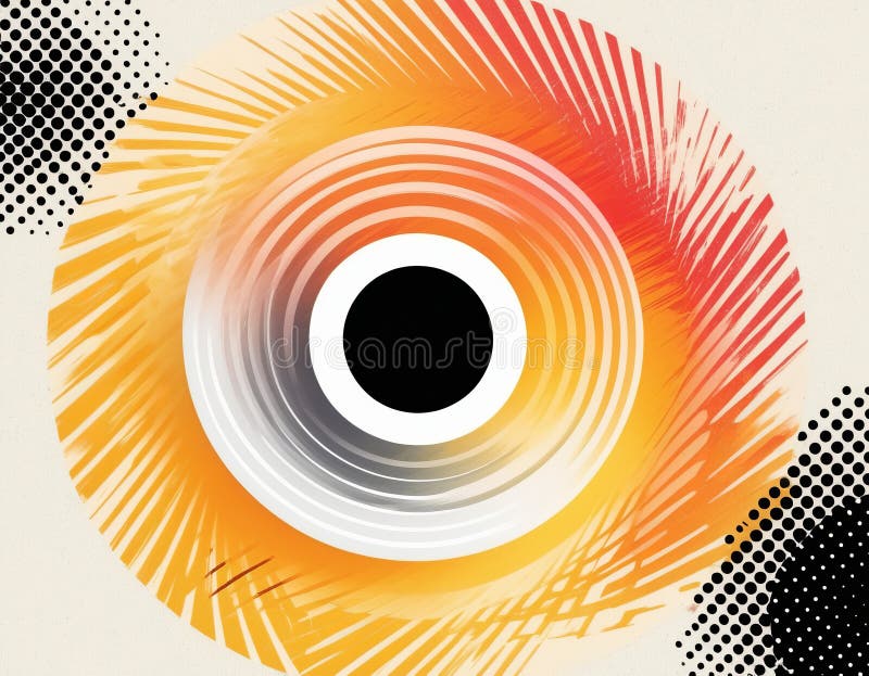 Vibrant Abstract Circle with Dynamic Swirls and Bold Colors Stock Photo ...