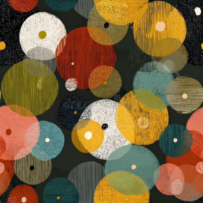 Vibrant Abstract Circles with Varying Textures and Colors Stock ...