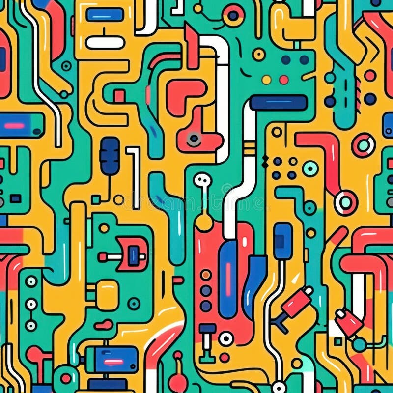 Vibrant Abstract Circuitry Pattern Contemporary Design Stock Photo ...