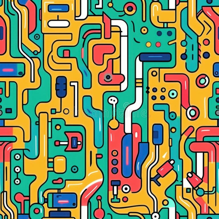 Vibrant Abstract Circuitry Pattern Contemporary Design Stock Photo ...