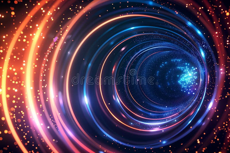 Vibrant Abstract Circular Light Effects Background for Design Projects ...
