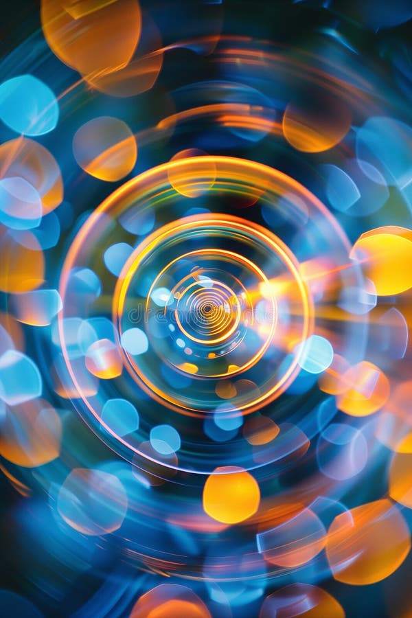 Vibrant Abstract Circular Light Effects Background for Design Projects ...