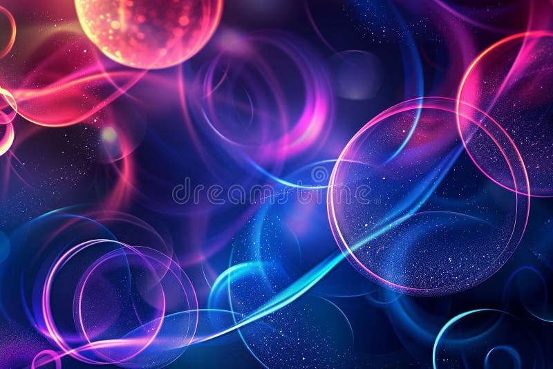 Vibrant Abstract Circular Light Effects Background for Design Projects ...