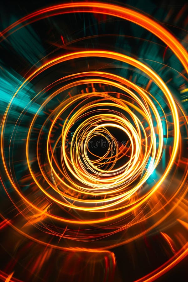 Vibrant Abstract Circular Light Effects Background for Design Projects ...