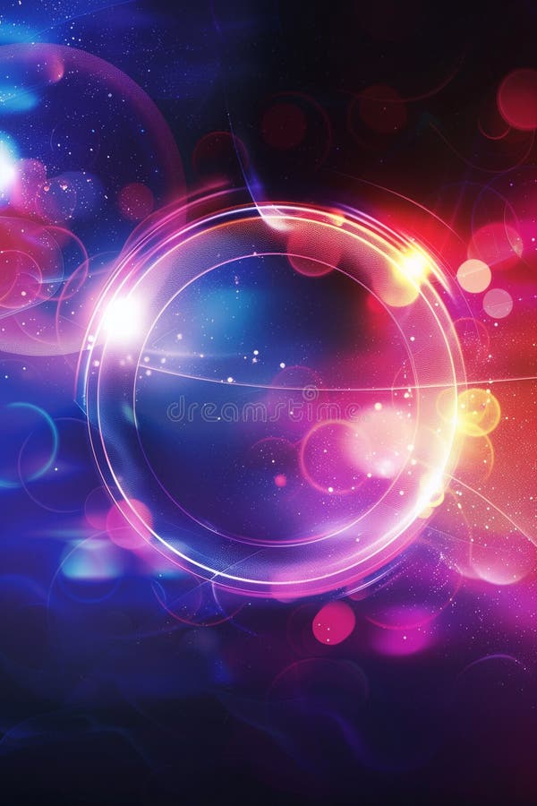 Vibrant Abstract Circular Light Effects Background for Design Projects ...
