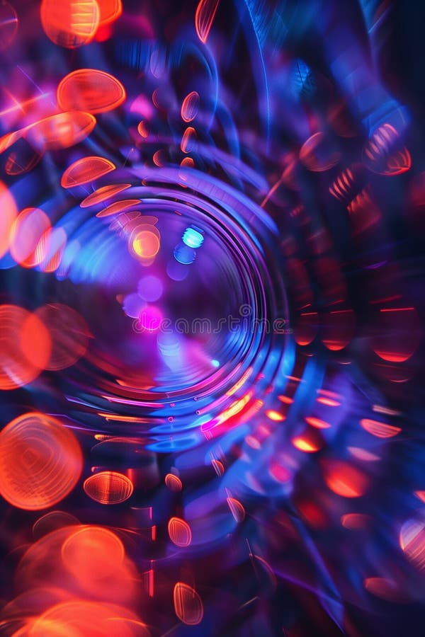 Vibrant Abstract Circular Light Effects Background for Design Projects ...