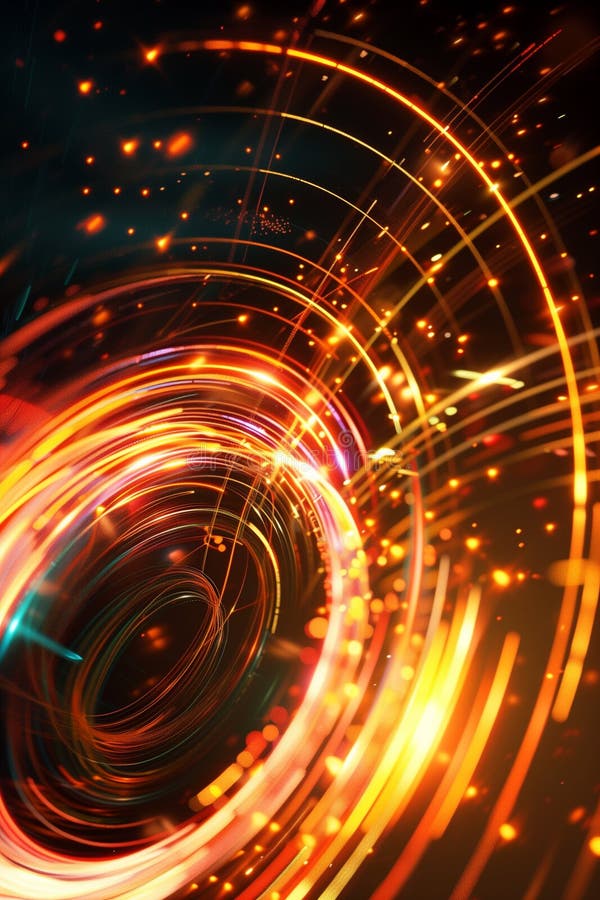 Vibrant Abstract Circular Light Effects Background for Design Projects ...