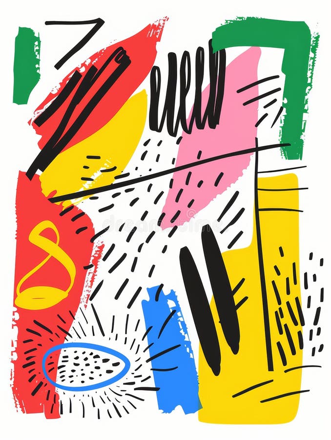 Vibrant Abstract Collage Art with Bold Colors and Dynamic Shapes for ...