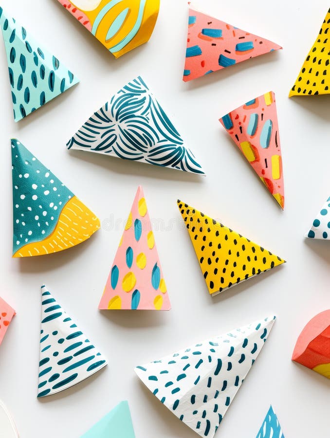 Vibrant Abstract Collage Art with Colorful Geometric Shapes and ...