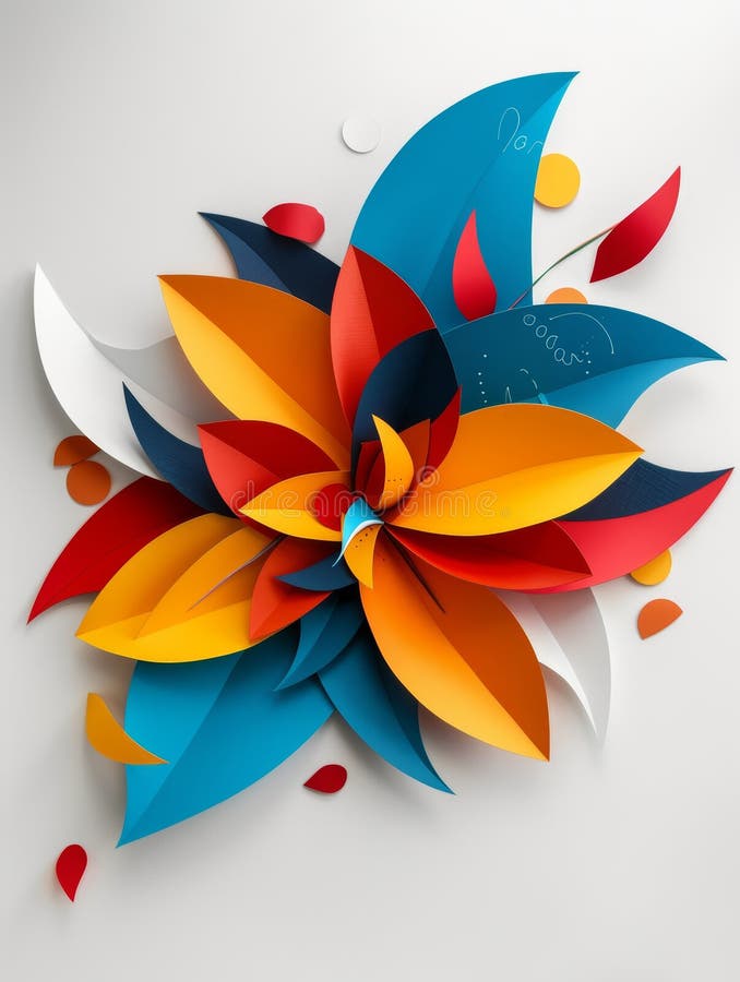 Vibrant Abstract Collage Art with Colorful Paper Layers and Modern ...