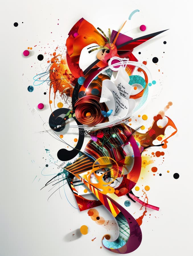 Vibrant Abstract Collage Art with Colorful Shapes Textures and Dynamic ...