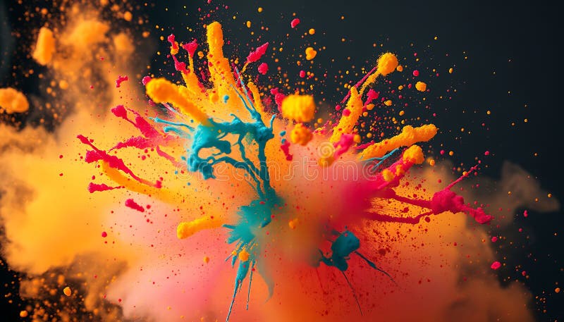Abstract Color Explosion Vibrant, Dynamic Paint Splash Art, Stock Photo ...