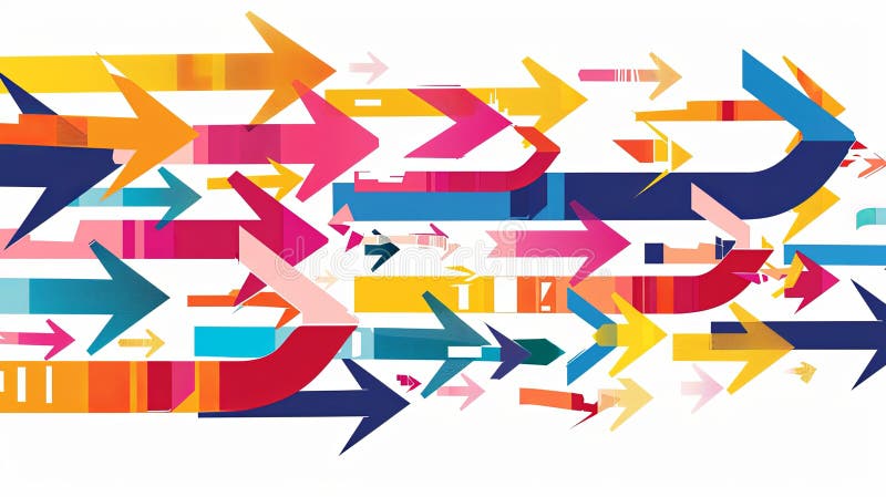 Vibrant Abstract Colorful Arrows Overlapping in Dynamic, Swirling ...