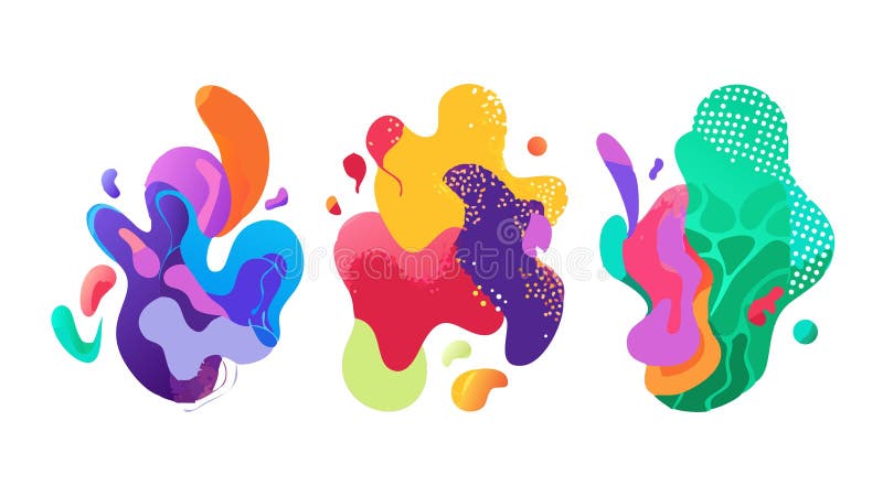 Vibrant Abstract Colorful Blobs, Representing Dynamic Organic Design Art , Vector Design ...
