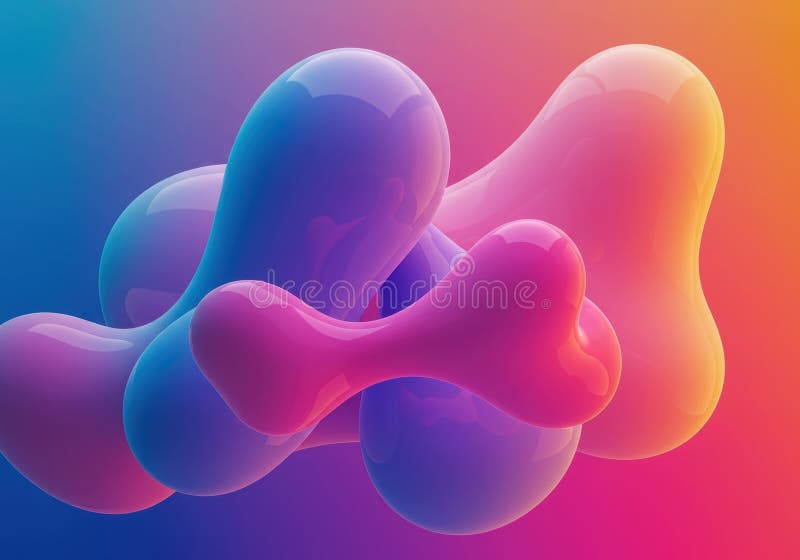 Vibrant Abstract Colorful Organic Shapes in Gradient Background Stock ...