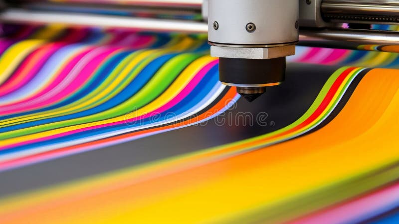 Vibrant Abstract Colorful Paint Patterns Created by Industrial Machine ...