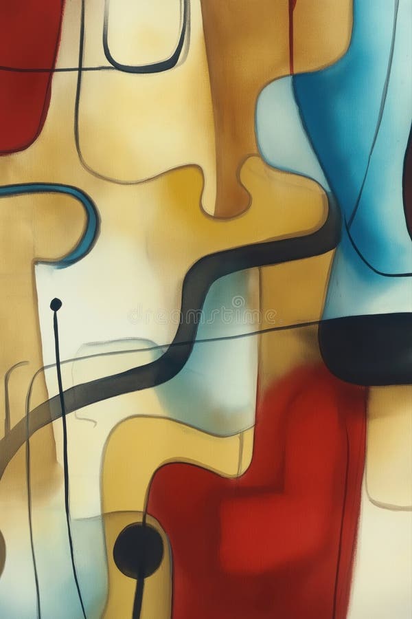 Vibrant Abstract Composition Blending Cubism and Impressionism with ...