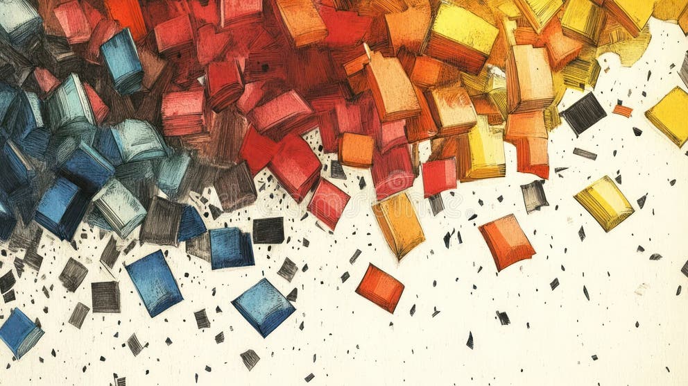 Abstract Colorful Book Explosion: a Vibrant Illustration of Books ...