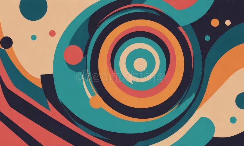 Vibrant Abstract Composition Features Concentric Circles in Various ...