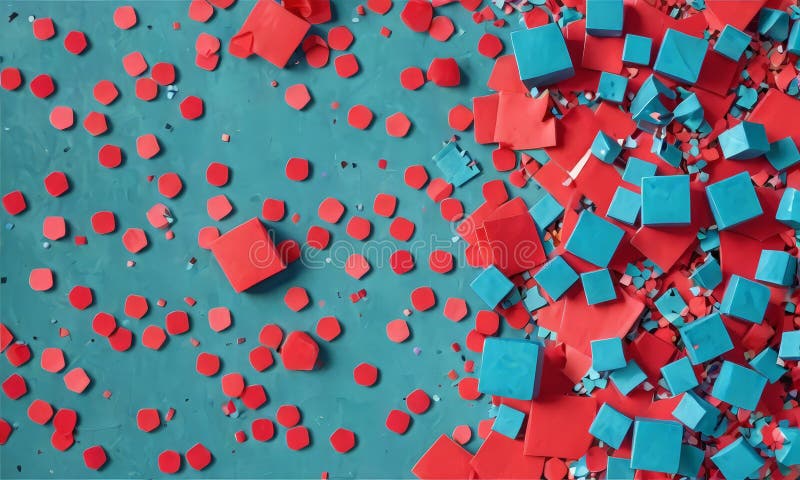 Vibrant Abstract Composition Features Gradient Blue and Red Hues, with ...