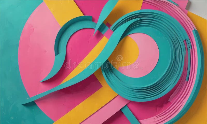 Vibrant Abstract Composition Features Overlapping Circles In Pink