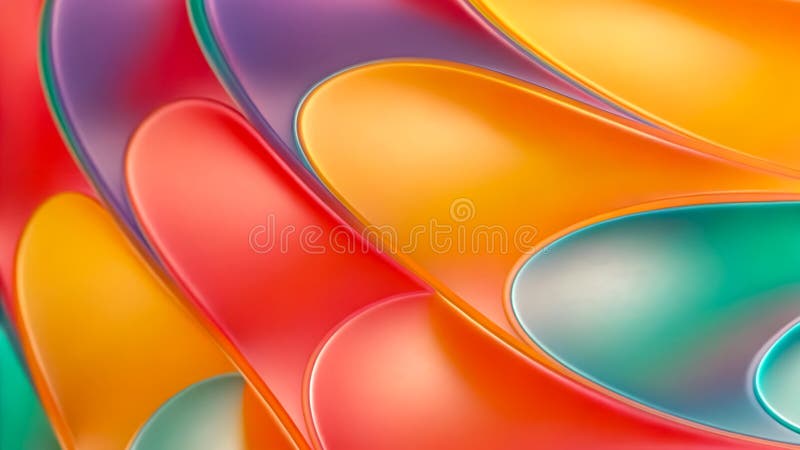 Vibrant Abstract Composition Featuring a Blend of Smooth, Fluid Shapes ...