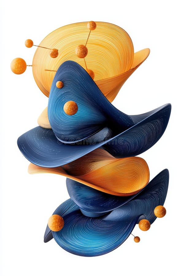 A Vibrant Abstract Composition Featuring Dynamic Shapes in Blue Orange ...