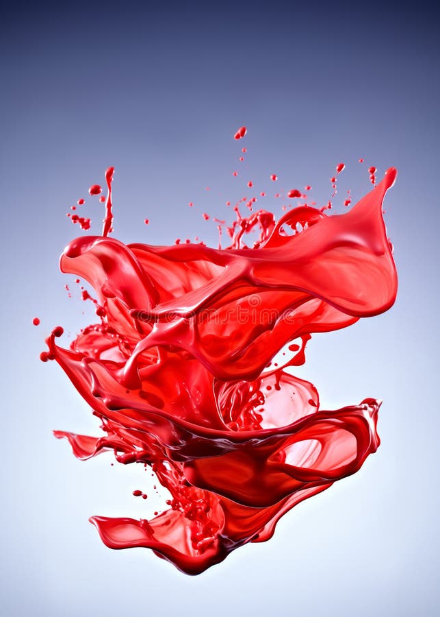 Dynamic Abstract Red Paint Splash Against Gradient Background for ...