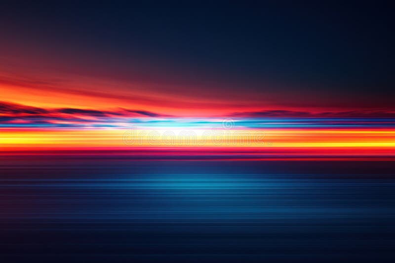 Vibrant Abstract Composition Featuring Glowing Horizontal Lines in ...