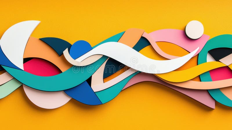 A Vibrant Abstract Composition of Overlapping Geometric Shapes in ...