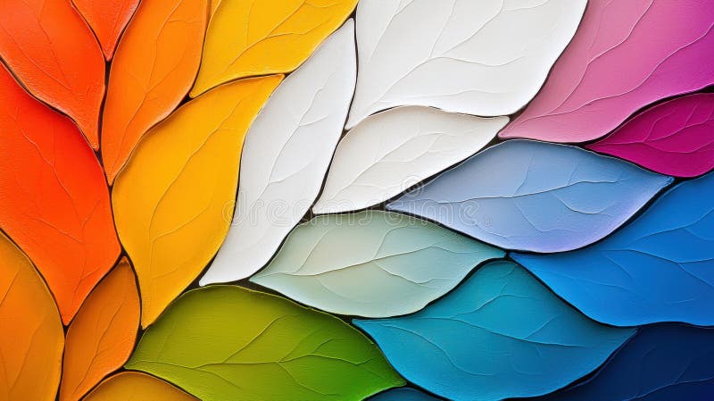 Vibrant Abstract Composition Overlapping Leaves Various Colors Stock ...