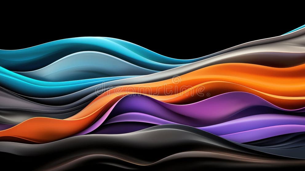 A Vibrant Abstract Composition of Overlapping Shapes in Various Colors ...
