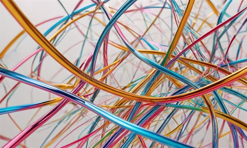 Vibrant Abstract Composition Overlapping, Twisted Metal Wires in ...