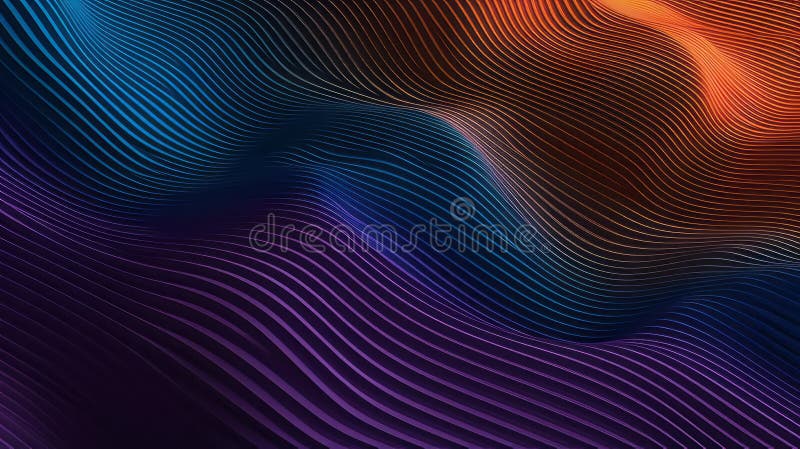 Vibrant Abstract Composition with Undulating Lines and Gradient Hues ...