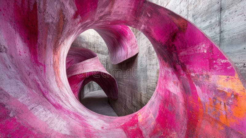 Vibrant Abstract Concrete Structure with Unique Curves and Surfaces ...