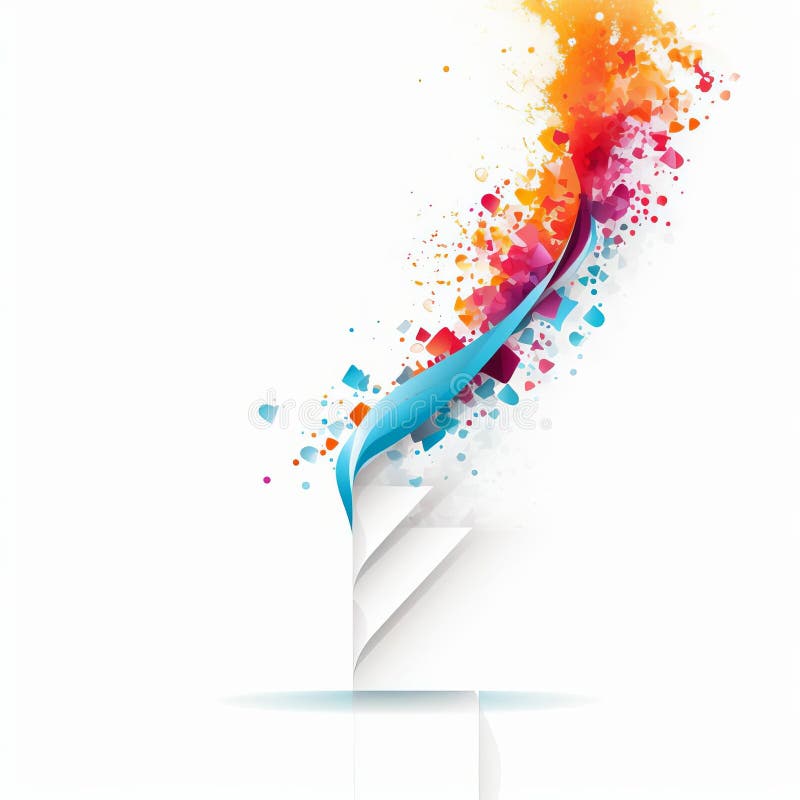 Vibrant Abstract Corner Design Element with Stylized Blue Flame Stock ...