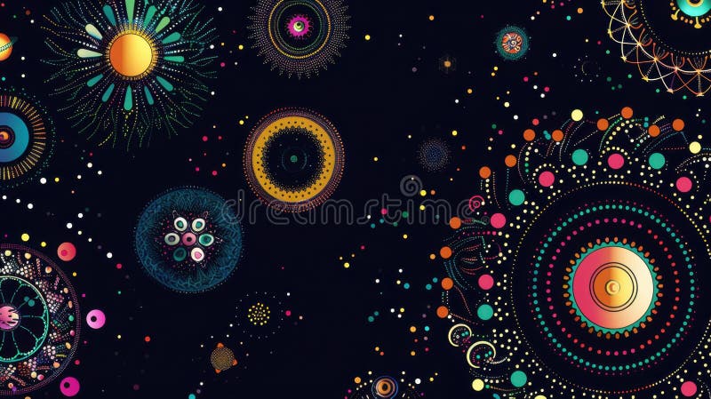 Vibrant Abstract Cosmic Background with Colorful Celestial Patterns ...
