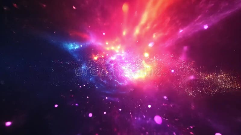 A Vibrant Abstract Cosmic Background Featuring Glowing Particles and ...