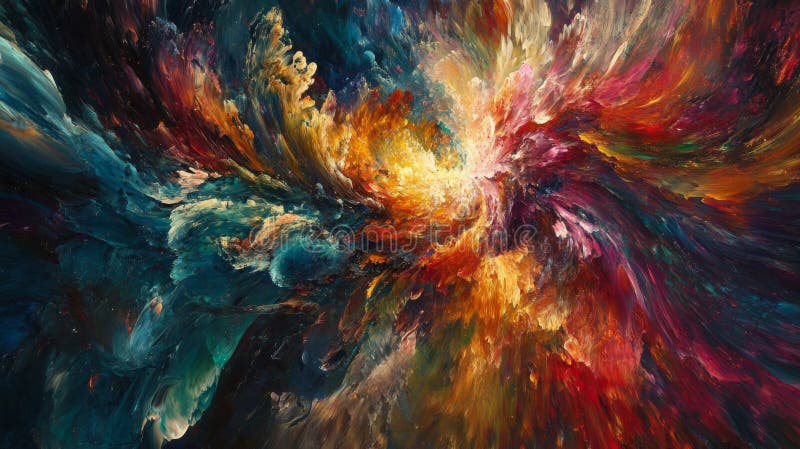 Vibrant Abstract Cosmic Explosion Paint Texture Stock Illustration ...