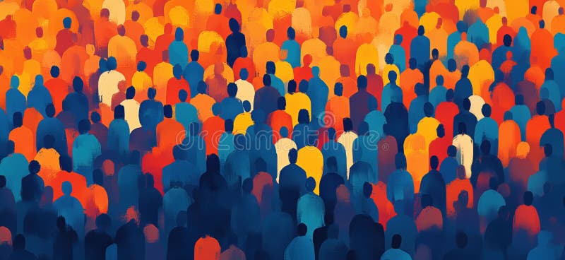 Vibrant Abstract Crowd Illustration Showcasing Diversity Unity Colors ...